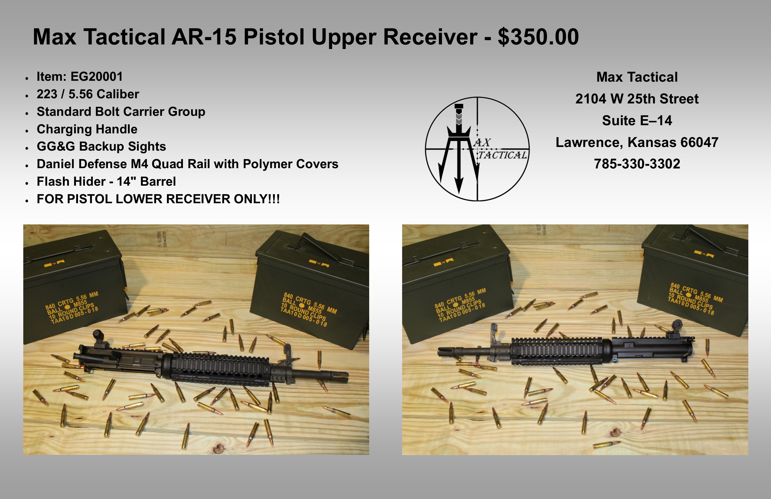 Max Tactical AR-15 Pistol Upper Receiver – Max Tactical